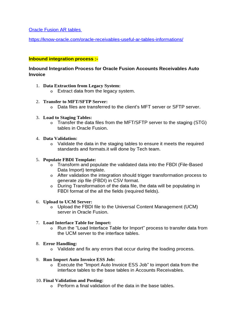 Inbound Integration Process(Lookup Integration) | PDF | Information ...