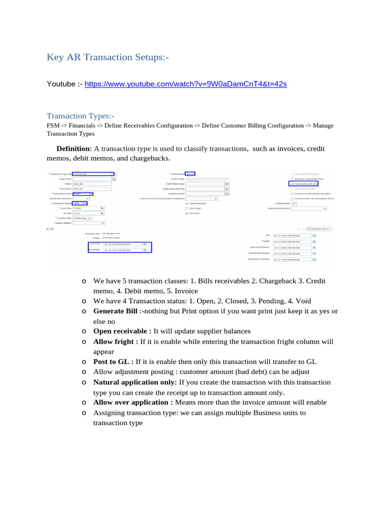 Invoice Key Transaction Setups | PDF | Debits And Credits | Invoice