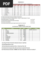 50 Ms Excel Assignments PDF For Practice | PDF | Fruit | Vegetables