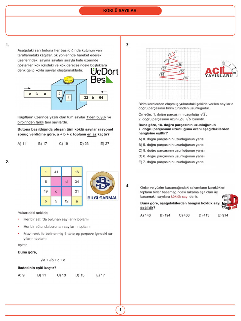 Köklü Sayilar PDF | PDF