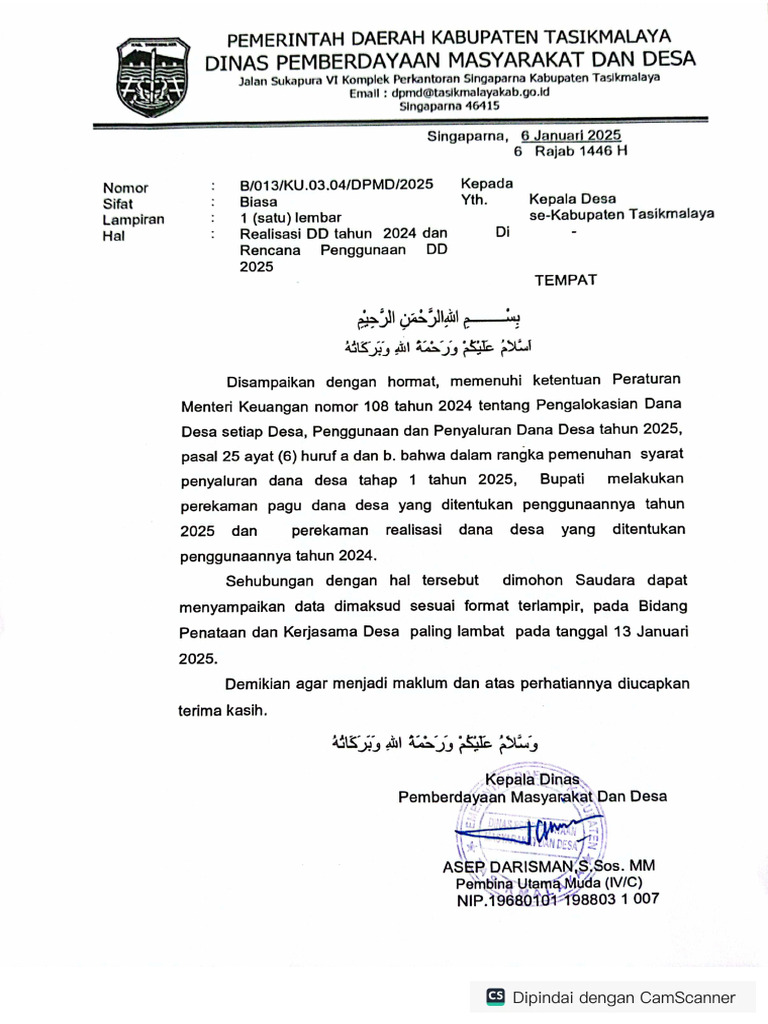 Realisasi Dd Ta 2024 Dan Rencana Penggunaan Dd 2025 Pdf