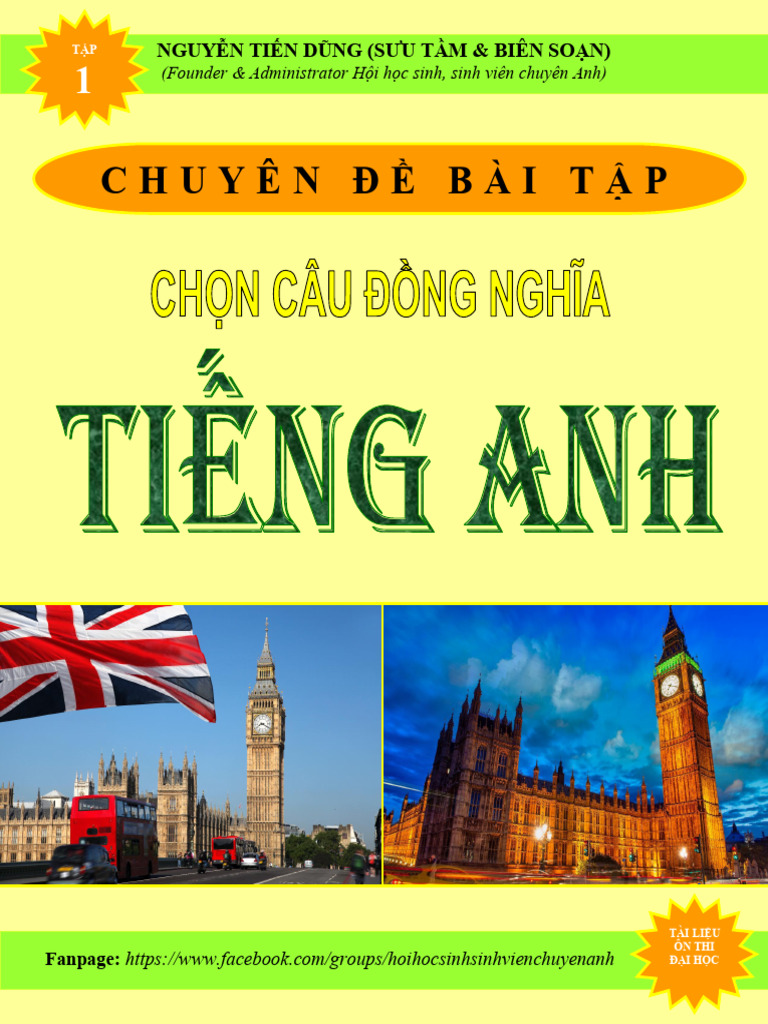 (123doc - VN) Chuyen de Bai Tap Tieng Anh Cac Cau Dong Nghia | PDF