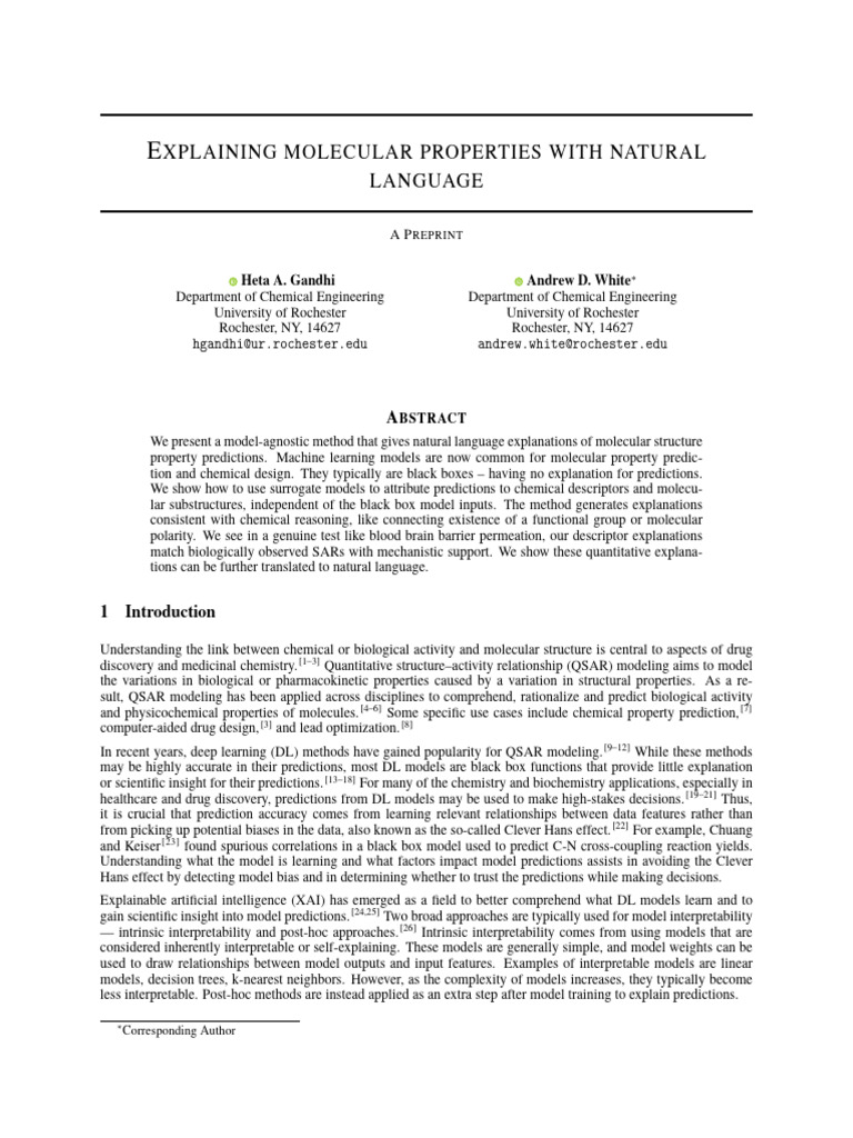 Explaining Molecular Properties With Natural Language | PDF | Quantitative Structure–Activity ...