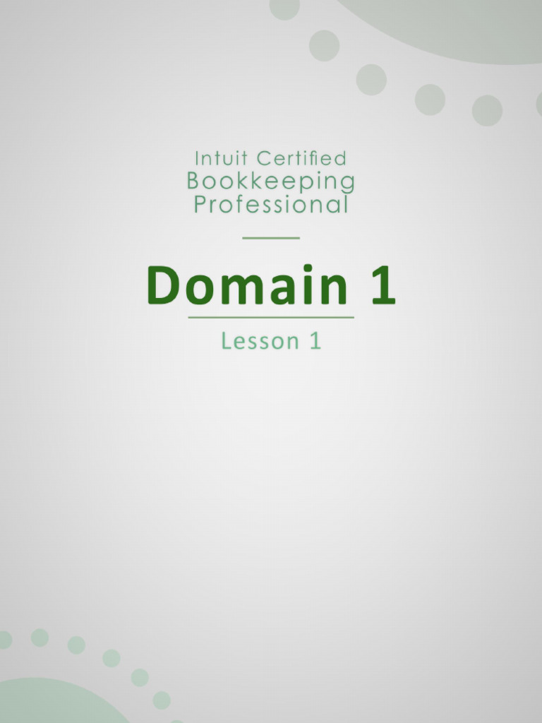 Certified Bookkeeping Professional Domain 1 Lesson 1 Projects | PDF ...