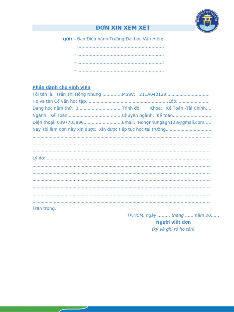 2024 QLDT DonXinXemXet | PDF