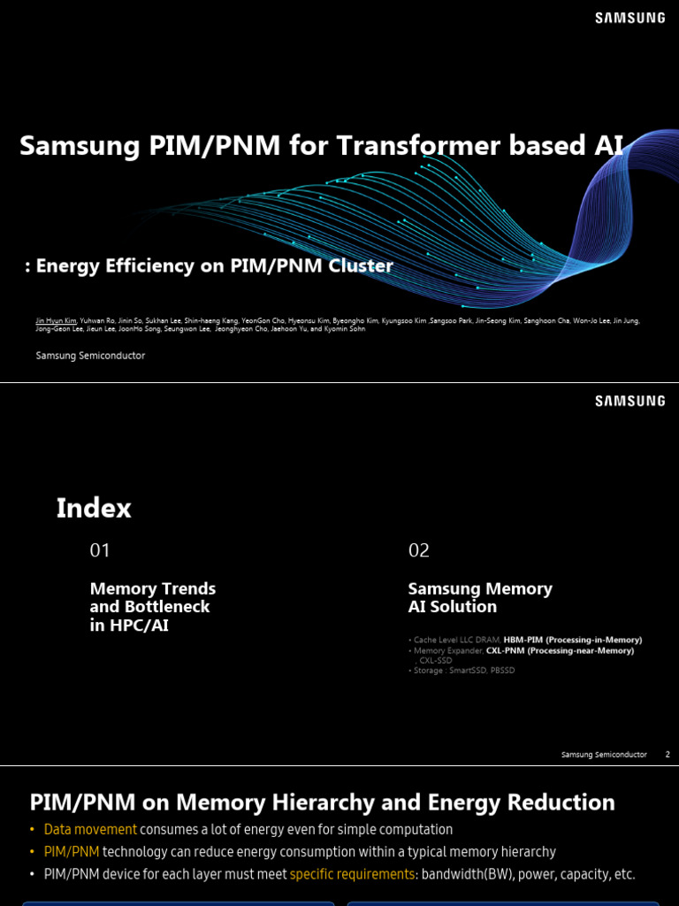 Energy Efficient AI with Samsung PIM/PNM | PDF | Graphics Processing Unit | Random Access Memory