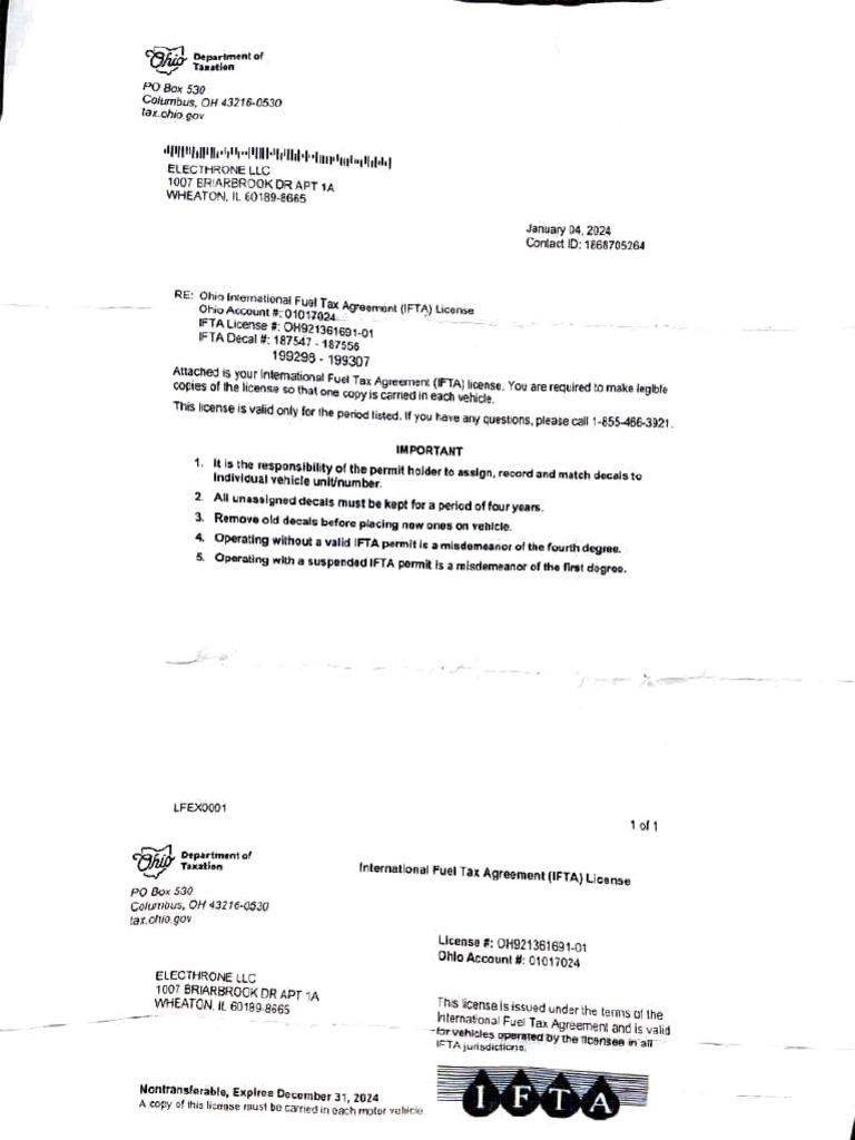 04)IFTA LICENSE 2024 (2) | PDF