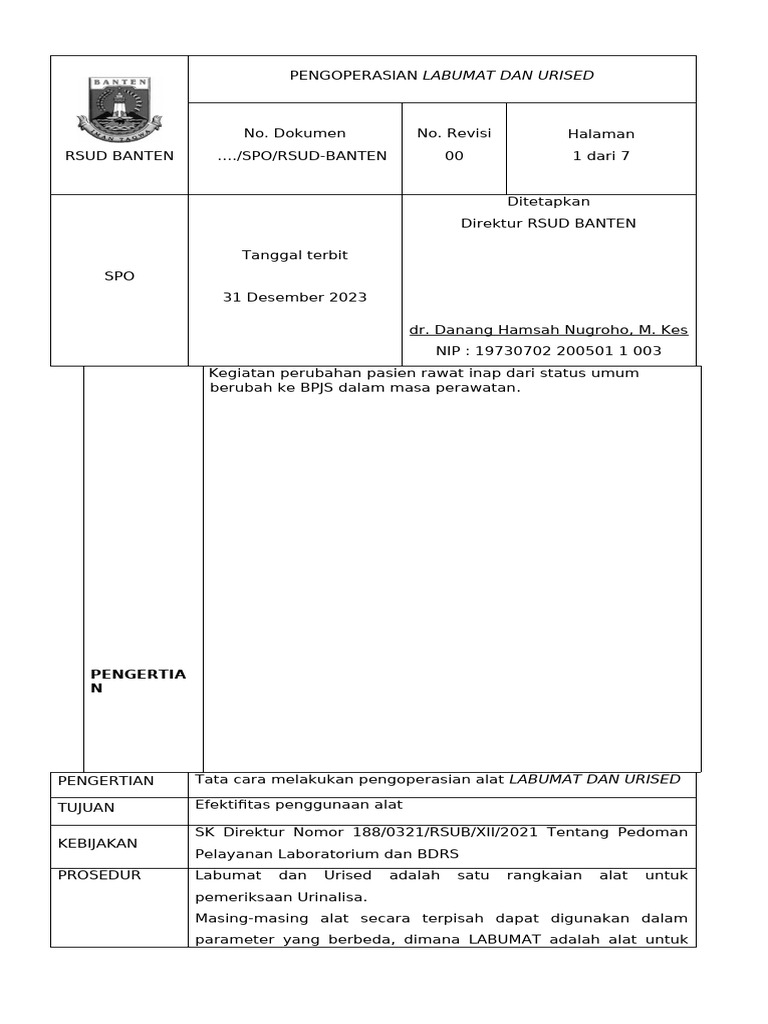 Panduan Alat Labumat & Urised | PDF