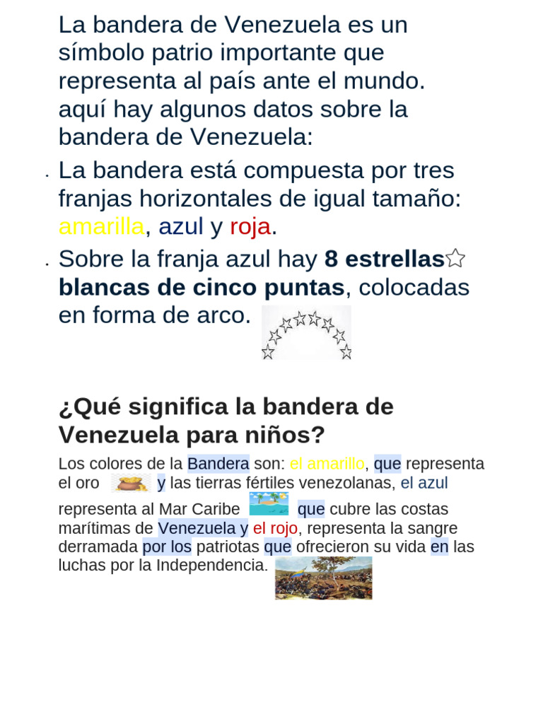La bandera de Venezuela es un símbolo patrio importante que representa ...