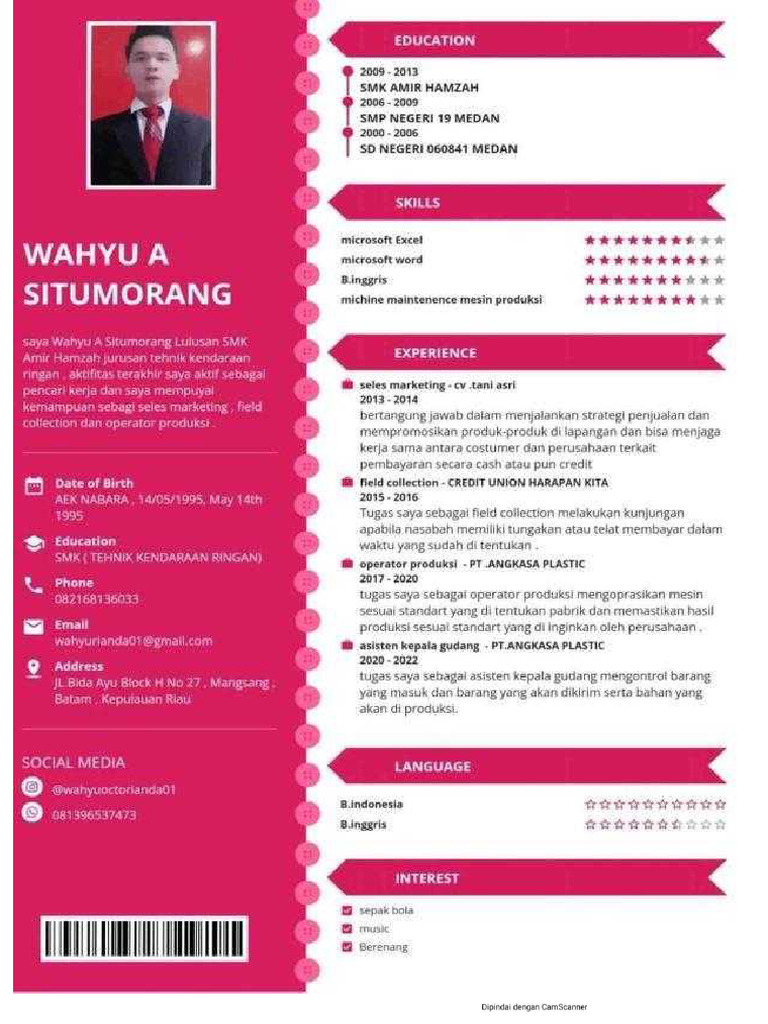 data cv wahyu | PDF