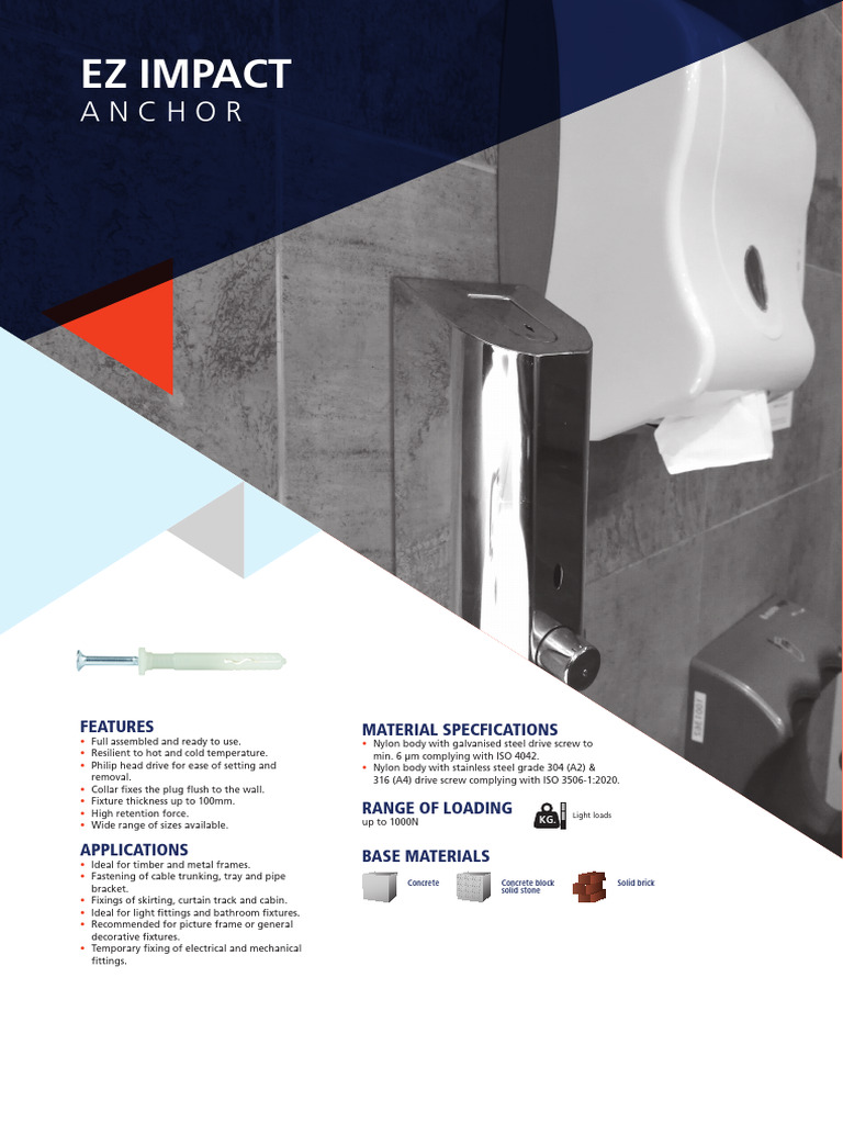 EZ Impact Anchor Specifications & Uses | PDF | Screw | Building Engineering