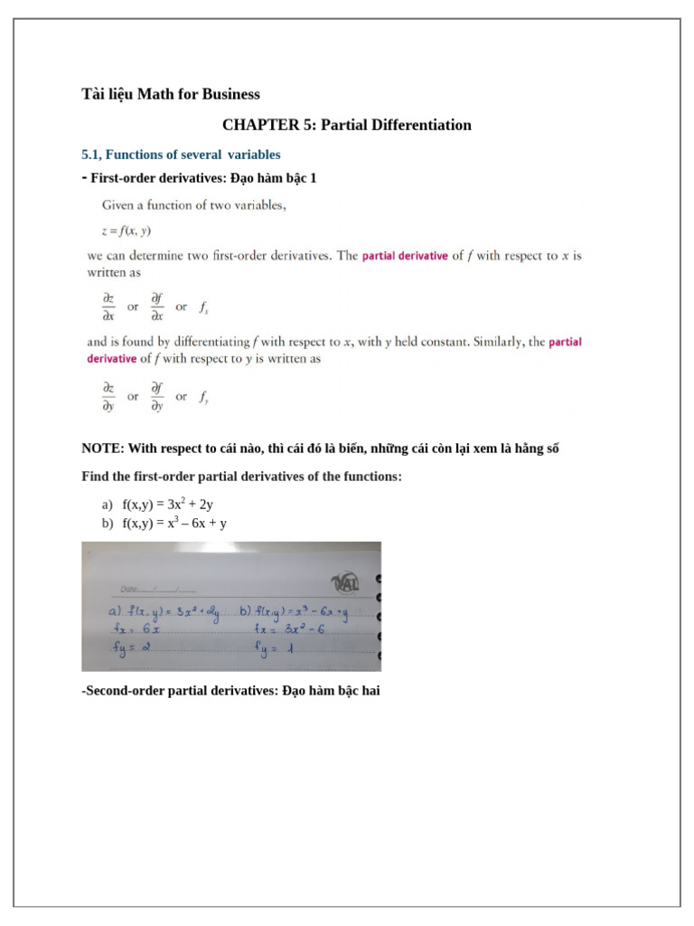 Tài liệu Math for Business - Chapter 5 | PDF | Utility | Elasticity (Economics)