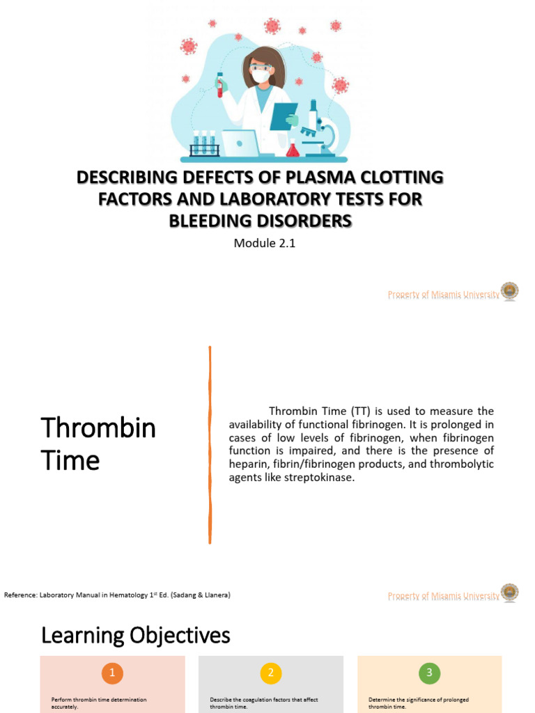 5.Module 2.1 Describing Defects of Plasma Clotting Factors and Laboratory (1) 2 | PDF ...