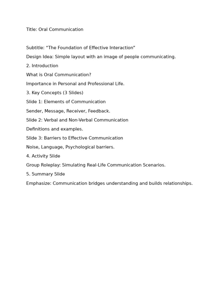 Oral Communication | PDF