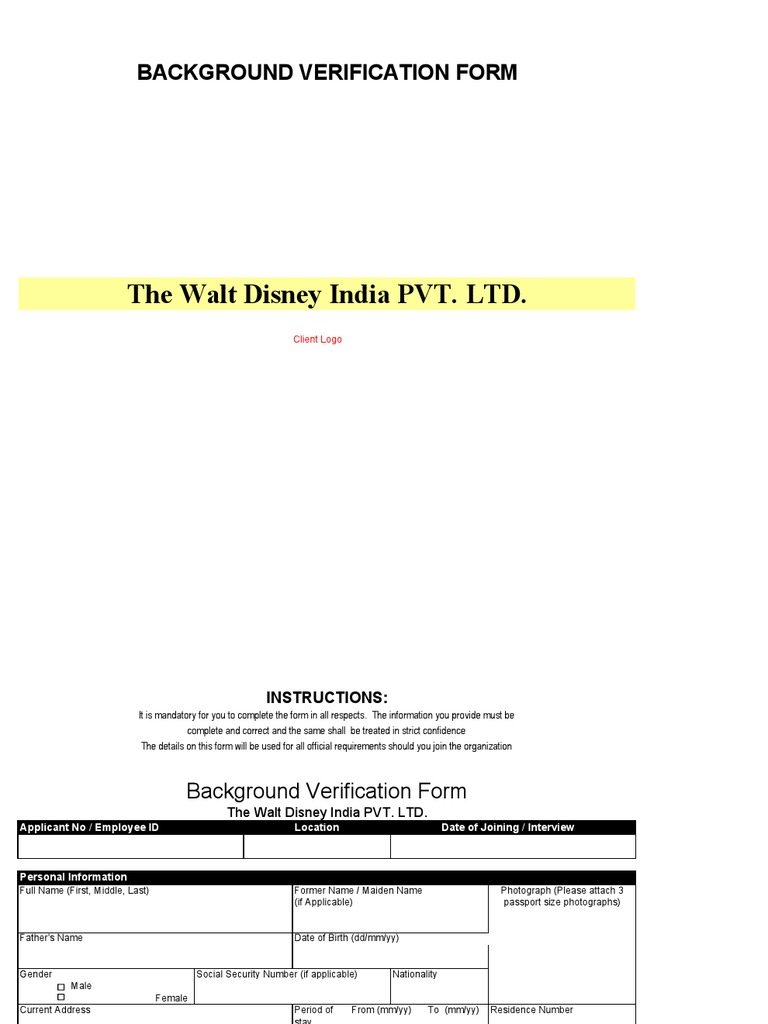 Background Verification Consent Form | PDF | Government Information ...