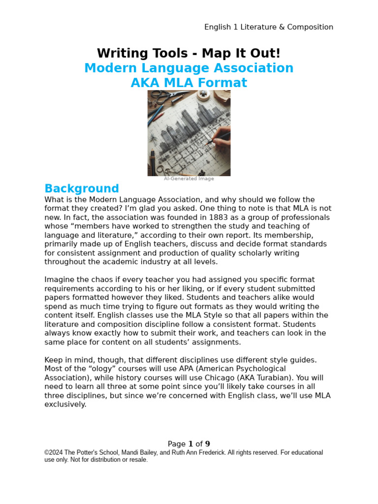 E1-Writing-Tools-Map-It-Out-MLA-Format | PDF | Citation | Bracket