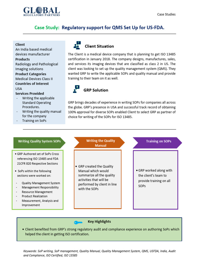 Case-Study-41_-QMS-Set-up.-01.14.20-.MD-Revision | PDF | Quality ...