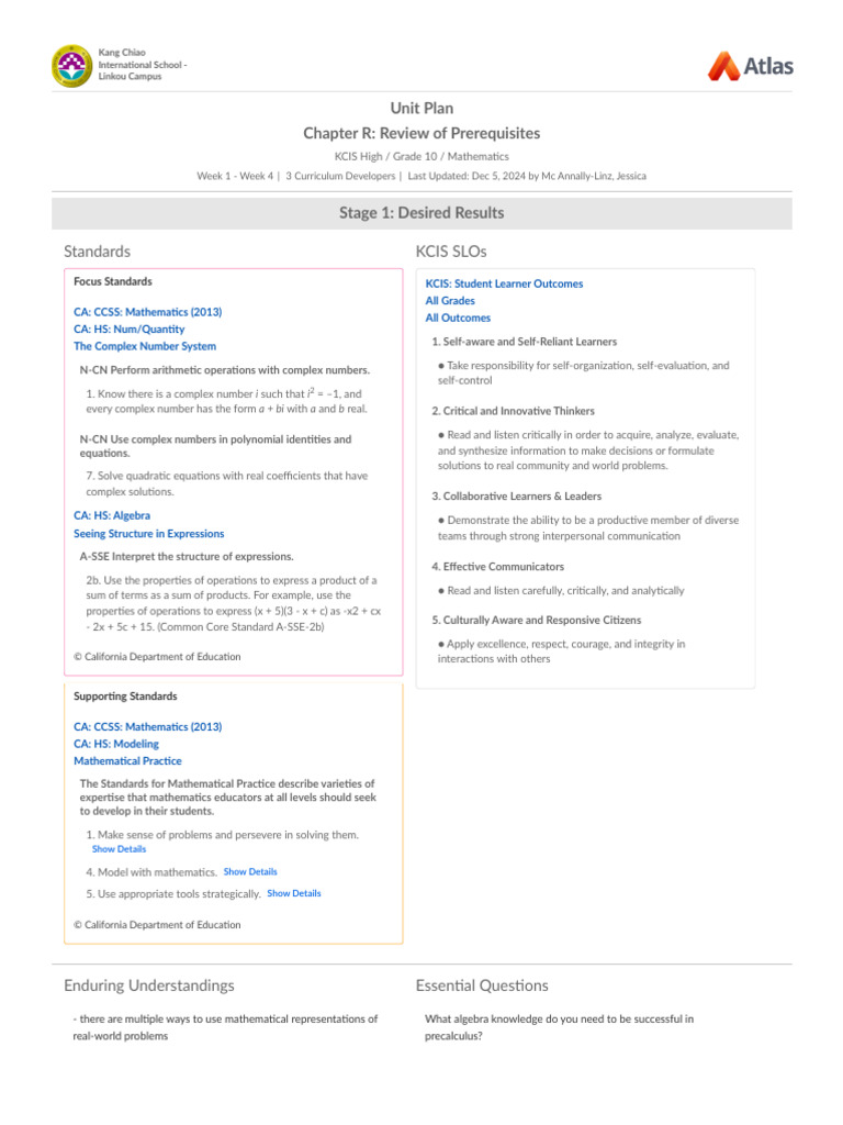 Pre-Calcuslus Review Unit | PDF | Equations | Polynomial