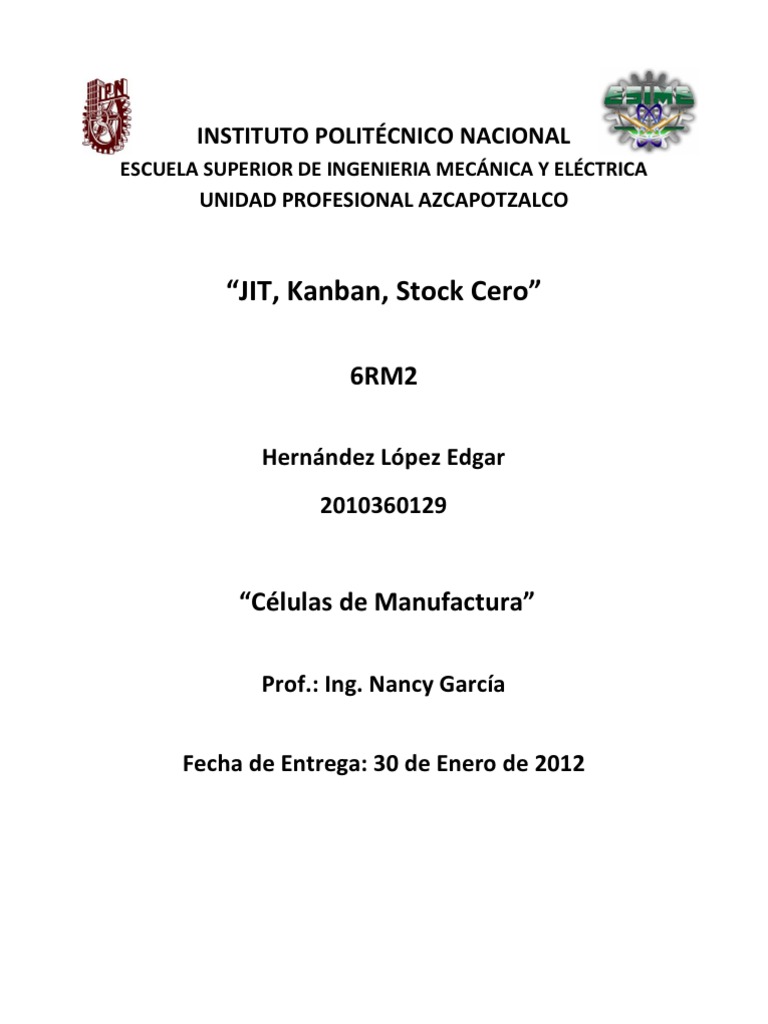 JIT, Kanban y Stock Cero (T2) | PDF | Industrias | Producción y fabricación