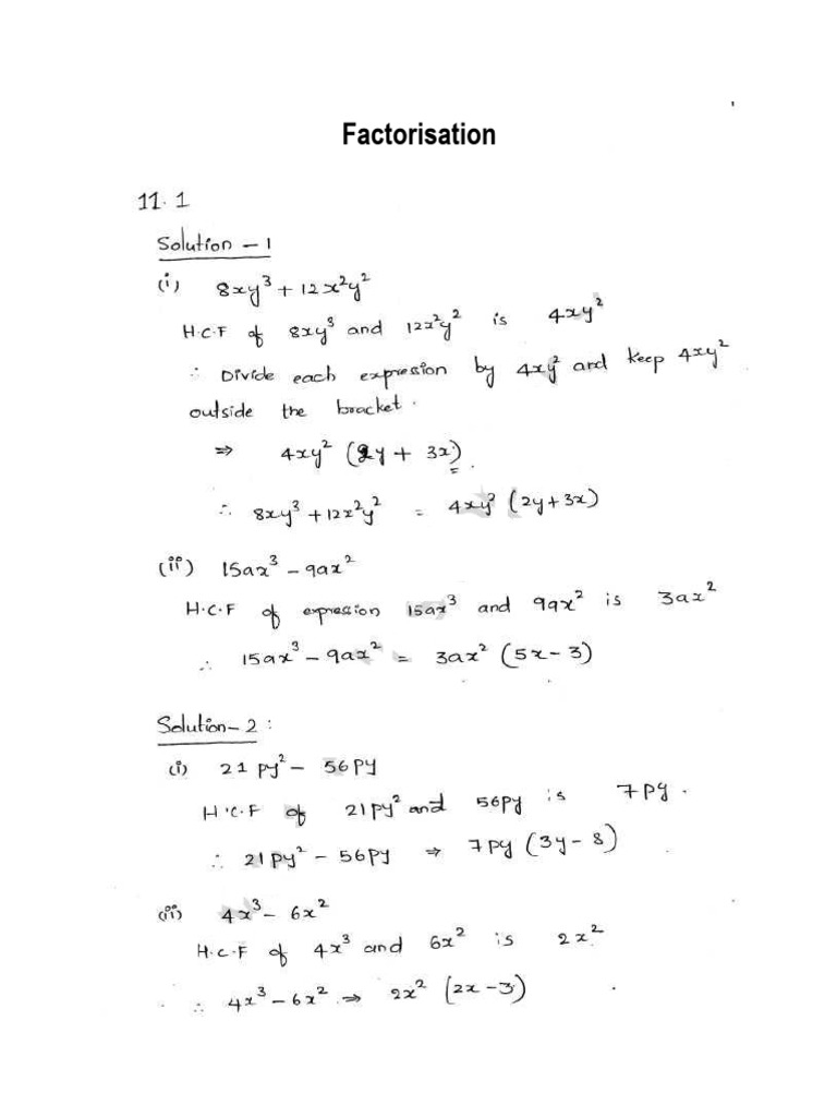 11 - Factorisation | PDF