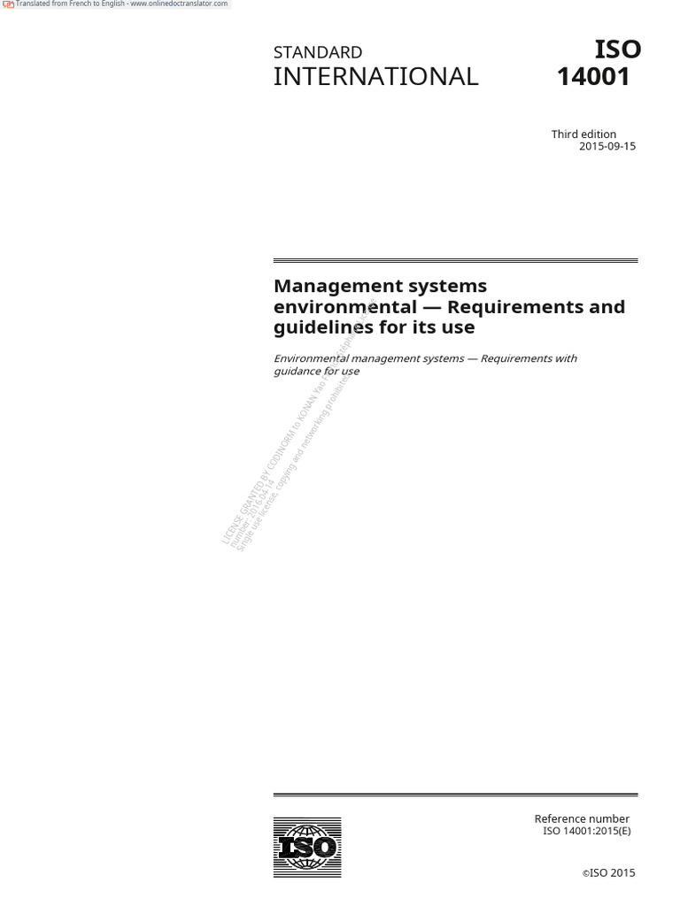 ISO 14001 2015 (F) - Character PDF Document - Fr.en | PDF ...