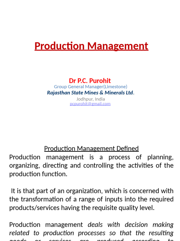 Essentials of Production Management | PDF | Standardization | Business ...