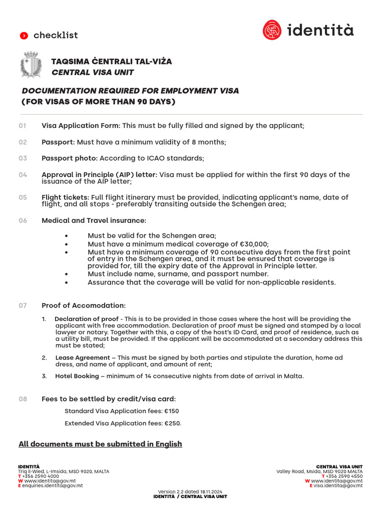 Employment Visa Documentation Requirements | PDF | Travel Visa | Passport