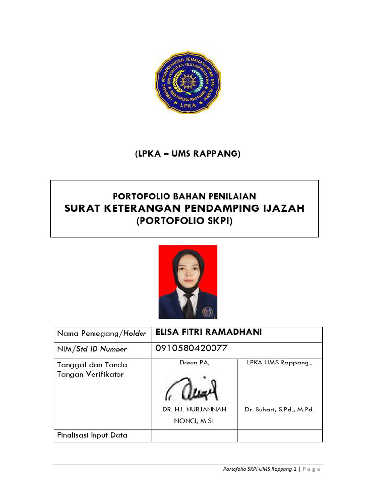 Format Skpi Elisa | PDF