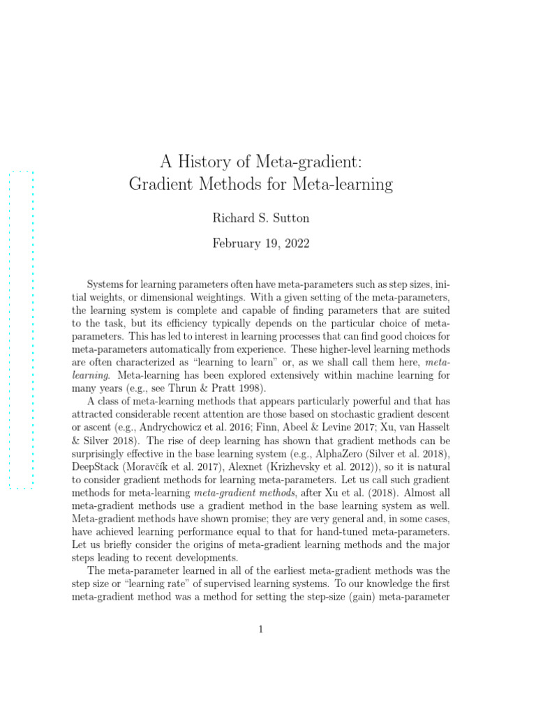 A History of Meta-Gradient | PDF | Artificial Neural Network | Machine ...