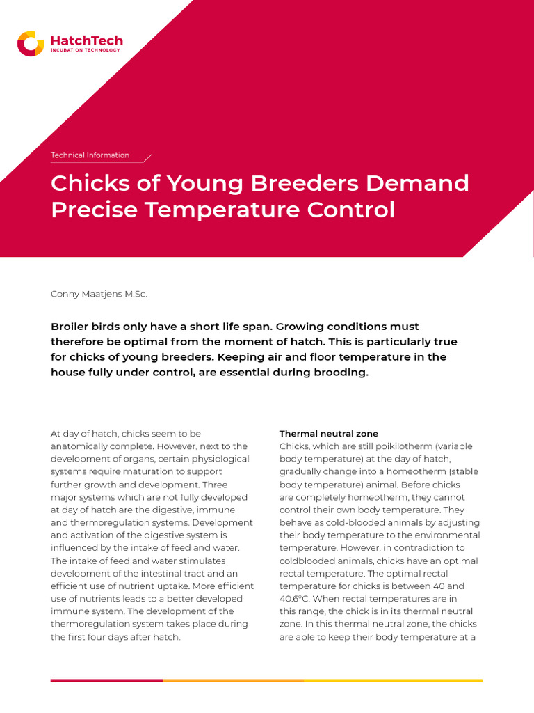 HatchTech Research Article Chicks of Young Breeders Demand Precise ...