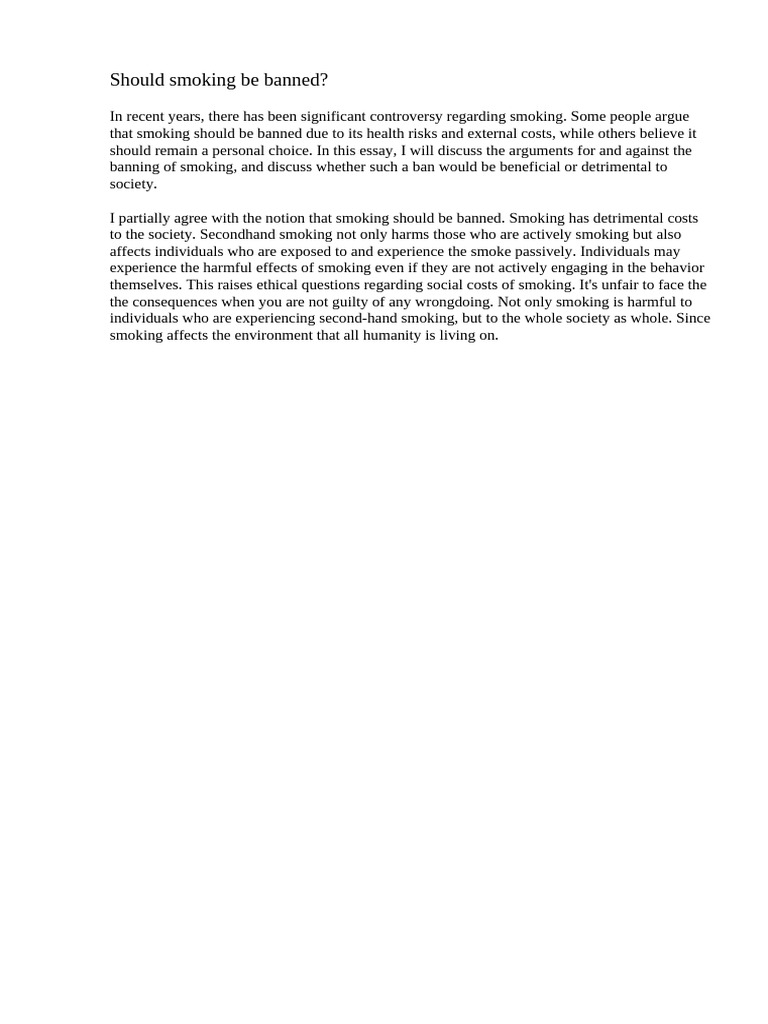 Should Smoking Be Banned | PDF