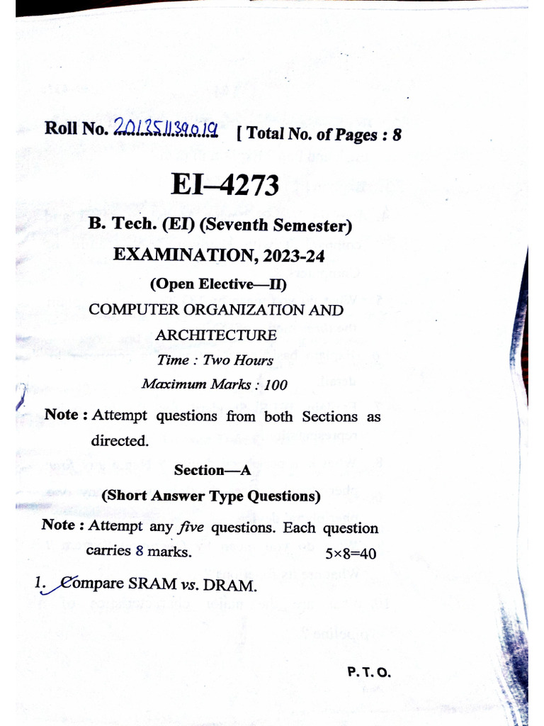 COA 2023-24 Paper | PDF