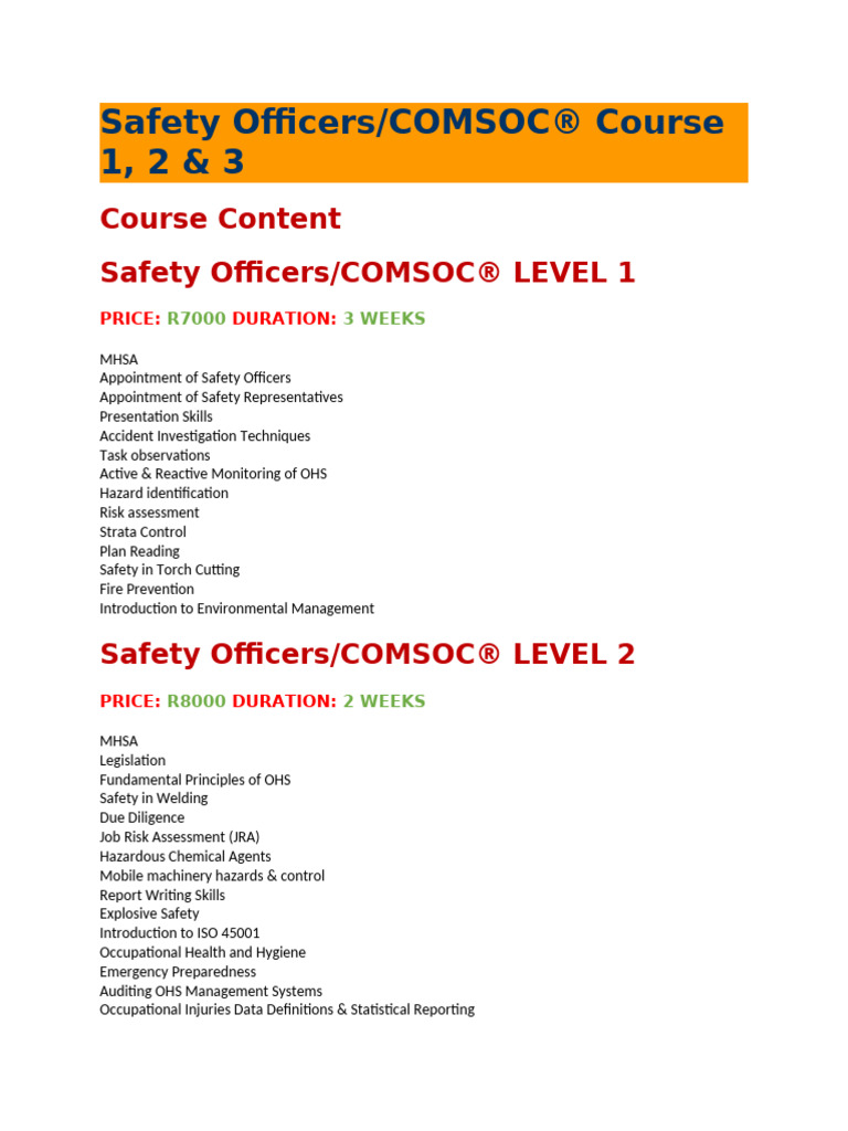 Safety Officers | PDF