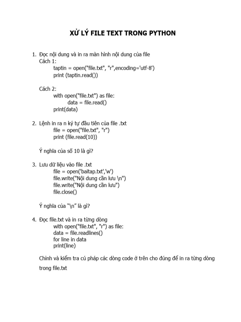 Xu ly file text trong Python (1) | PDF