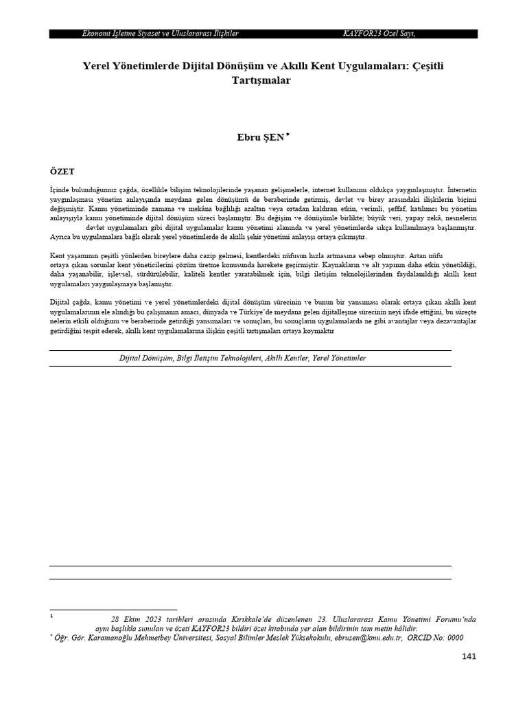 Yerel Y__netimlerde Dijital D__n______m ve Ak__ll__ Kent Uygulamalar___ Ele__tirel Bir Bak ...