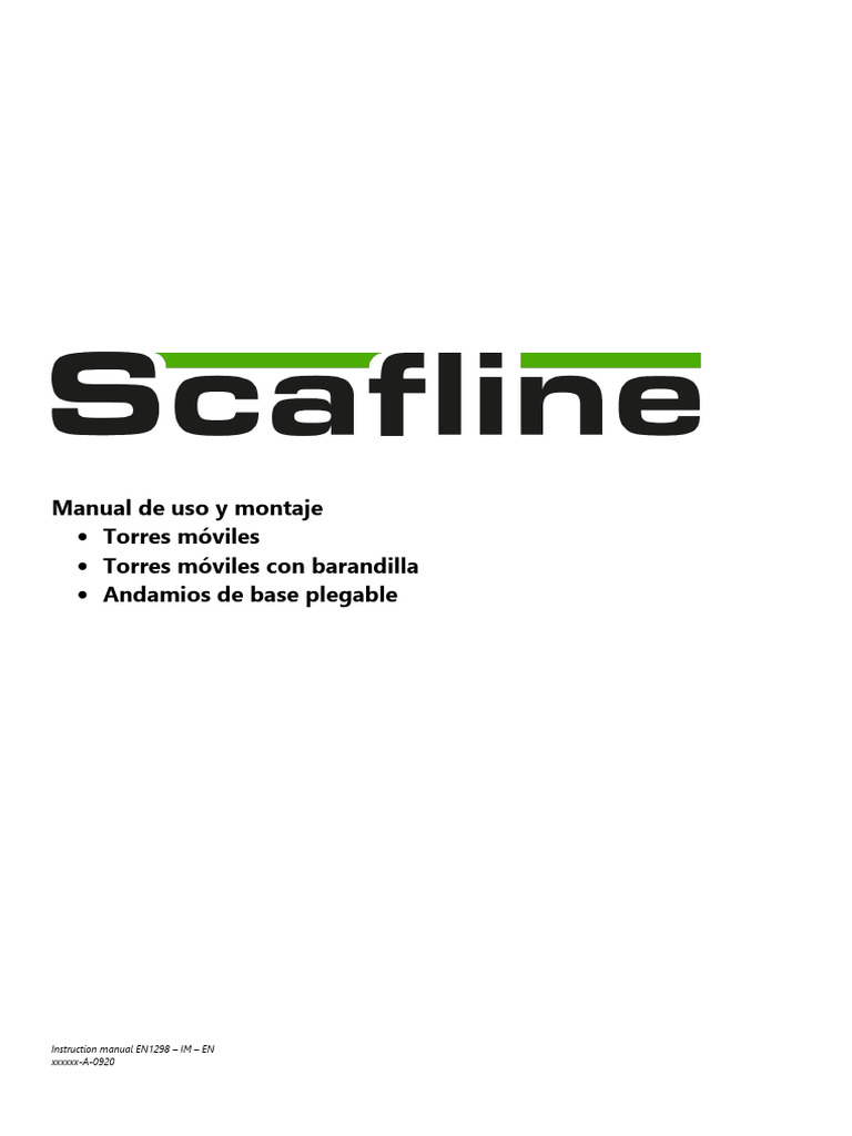 Scafline Manual | PDF | Torre | Andamio