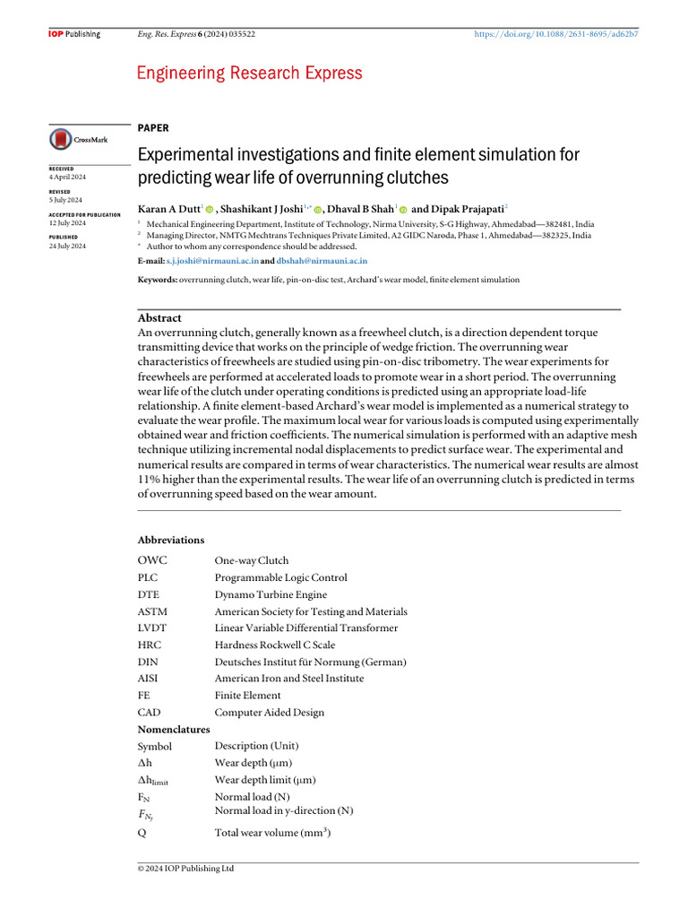 Experimental Investigations and Finite Element Sim-1 | PDF | Wear | Friction