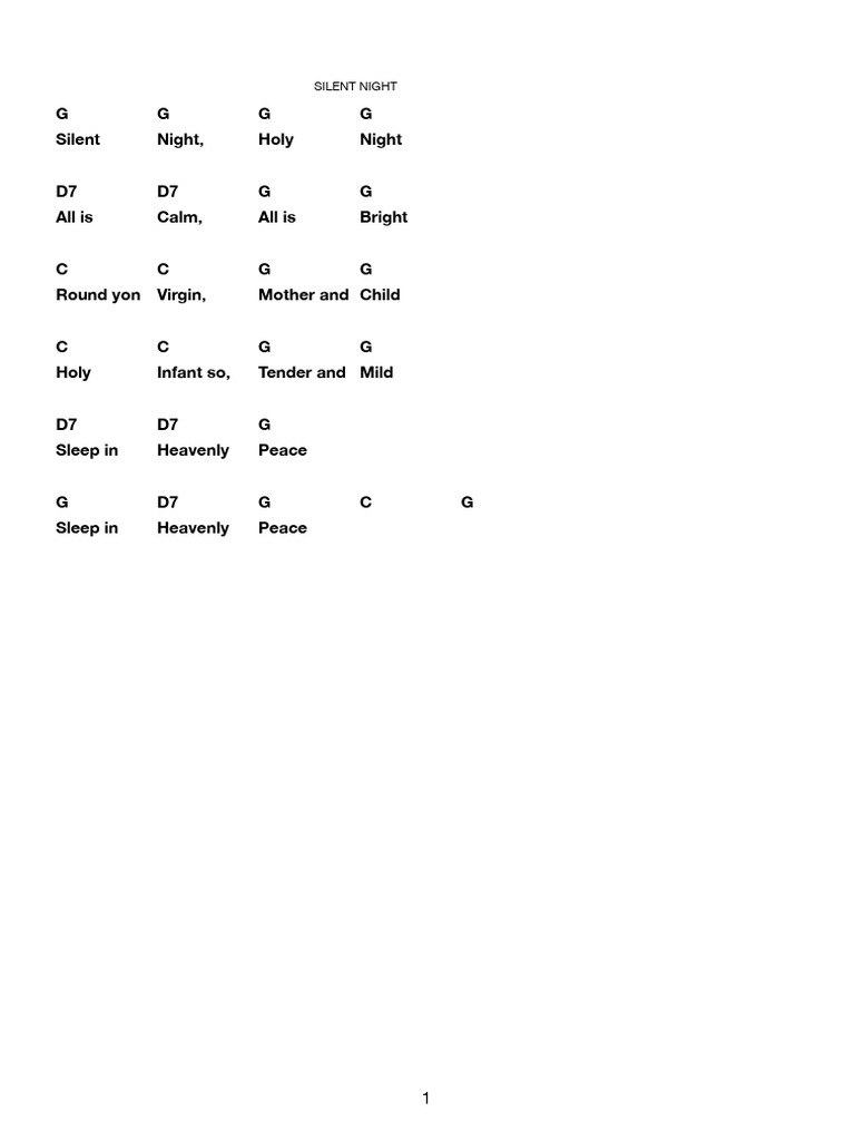Silent Night Lyrics and Chords | PDF