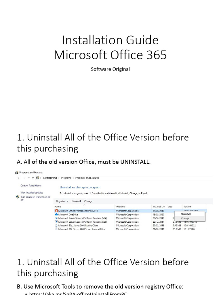 Installation Guide Office 365 | PDF