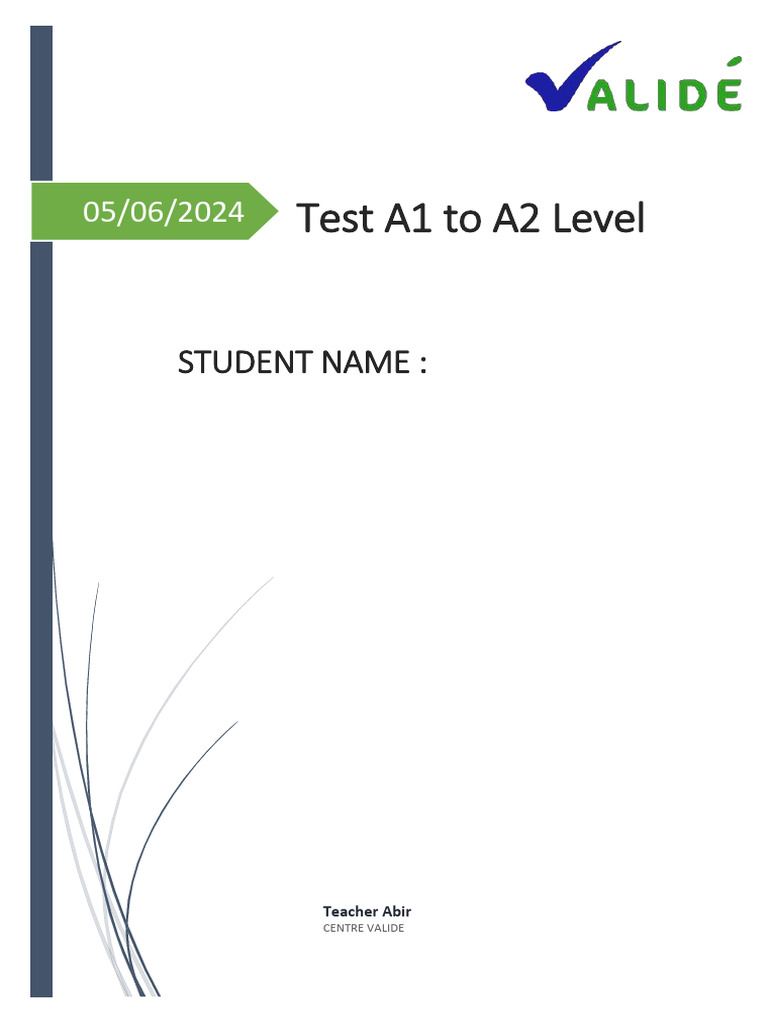 Final Test Level A1 | PDF