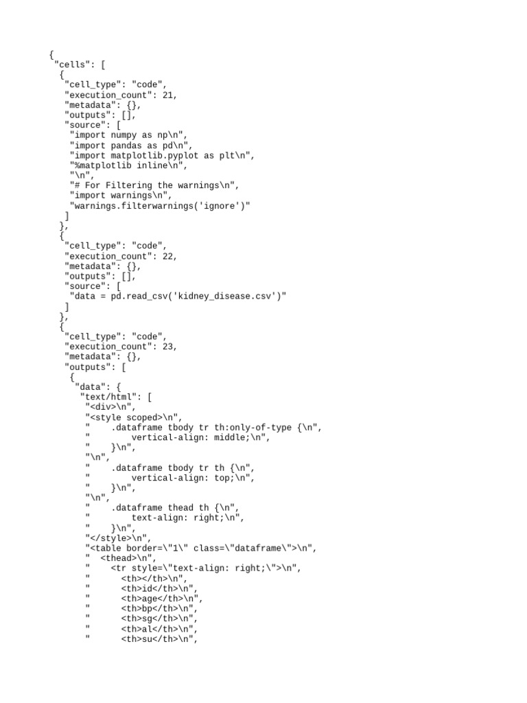 Kidney Disease Prediction.ipynb (1) | PDF | Computer Programming | Computing