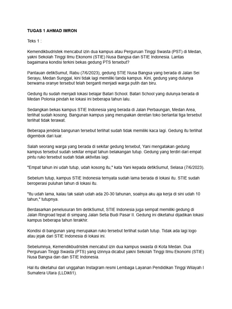 Tugas 1 Ahmad Imron | PDF