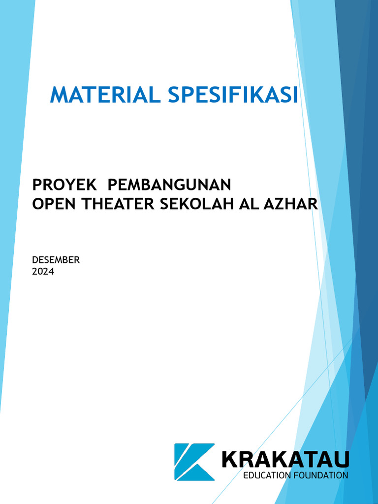 Spesifikasi Material Open Theater Al Azhar | PDF | Architectural Design ...