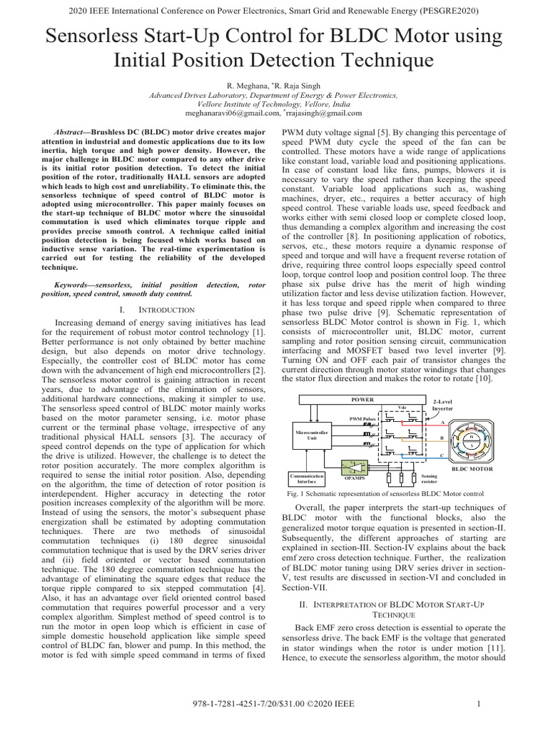 Sensorless Start-Up Control For BLDC Motor Using Initial Position ...