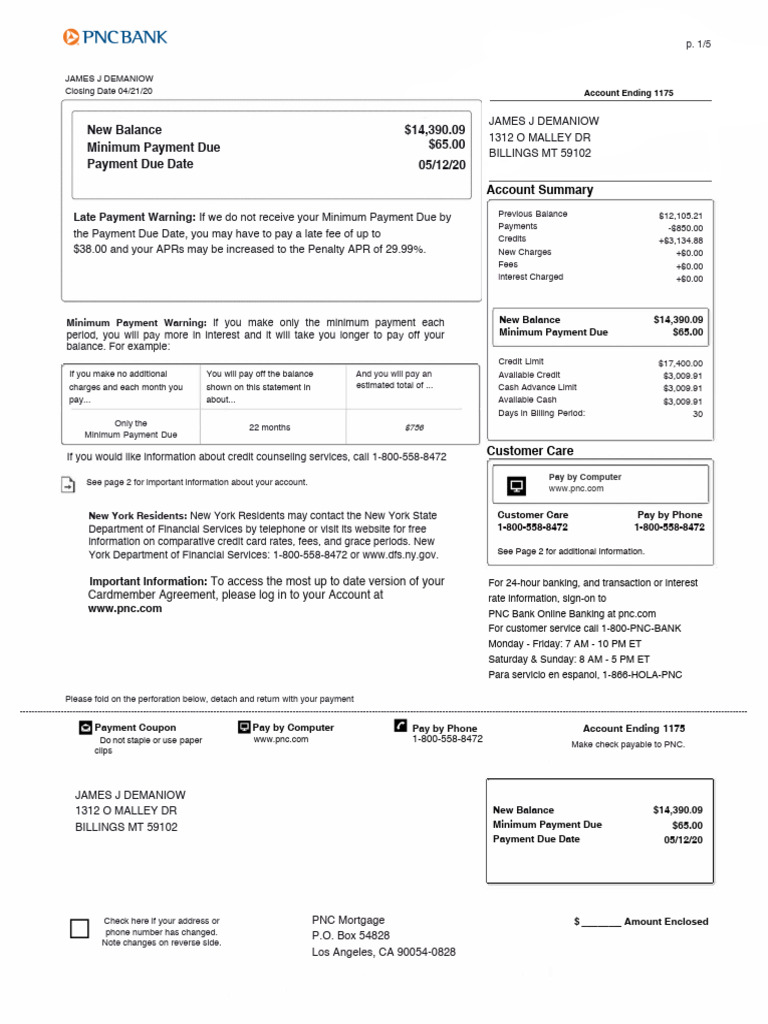 PNC 1 page | PDF | Annual Percentage Rate | Credit Card