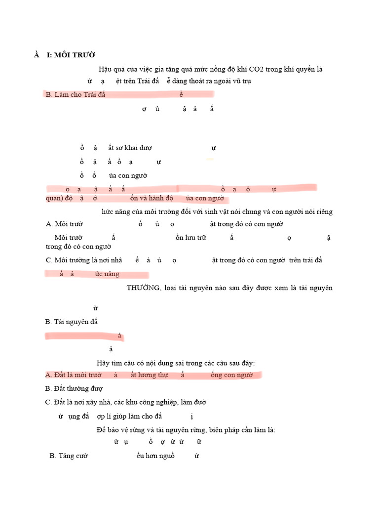 Bo Cau Hoi On Tap | PDF