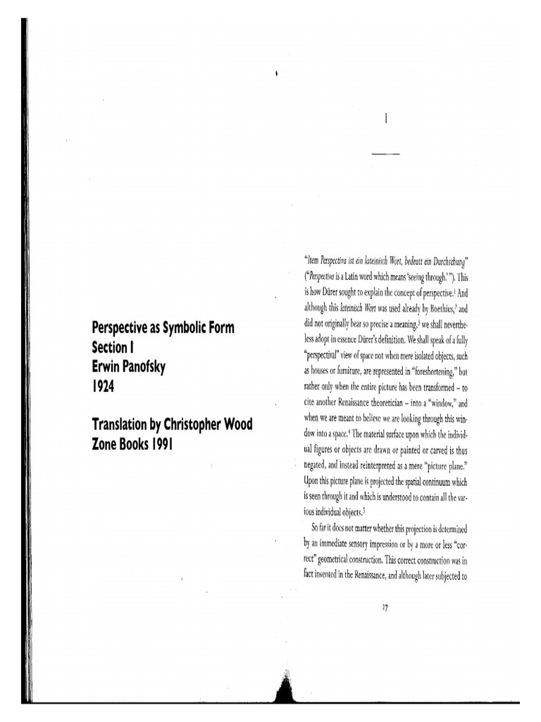 Panofsky_Perspective as Symbolic Form (section 1) | PDF