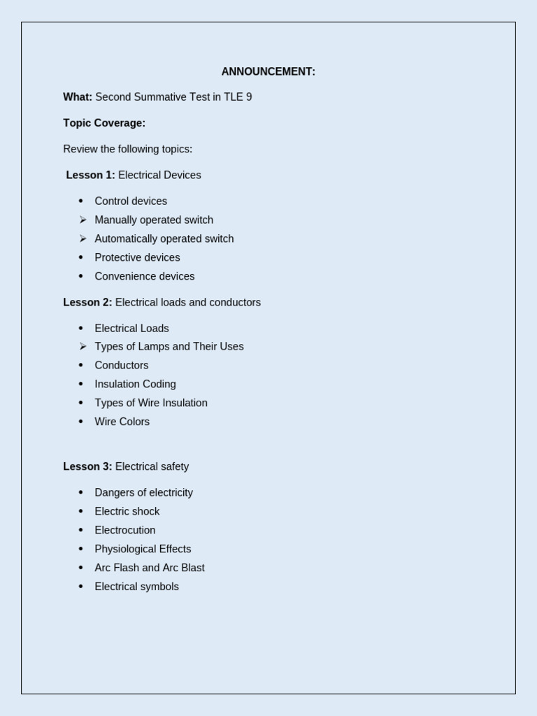 TLE 9 - Topic Coverage - 2nd Summative Test | PDF