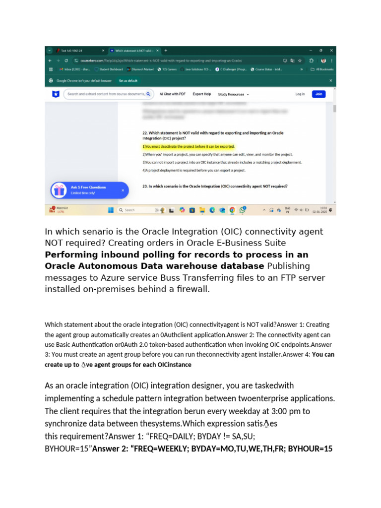 OIC Questions[1] | PDF | Web Service | World Wide Web