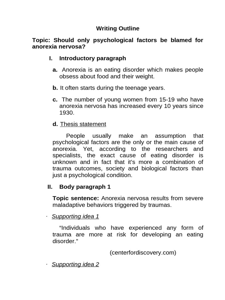 Anorexia: Beyond Psychological Factors | PDF | Anorexia Nervosa ...